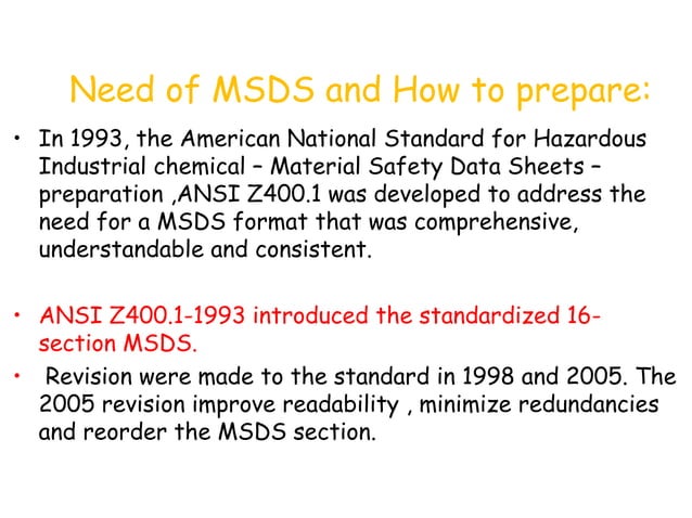 MSDS material safety data sheet | PPT | Lung and Respiratory Health | Diseases and Conditions