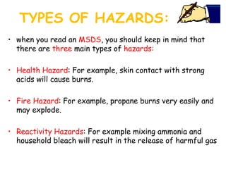 MSDS material safety data sheet | PPT