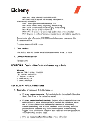 Chlorinated Paraffin MSDS | Elchemy | PDF | First Aid | Injuries
