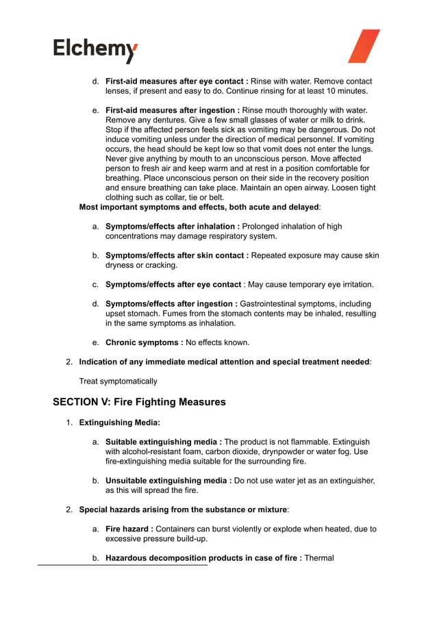 Chlorinated Paraffin MSDS | Elchemy | PDF | First Aid | Injuries