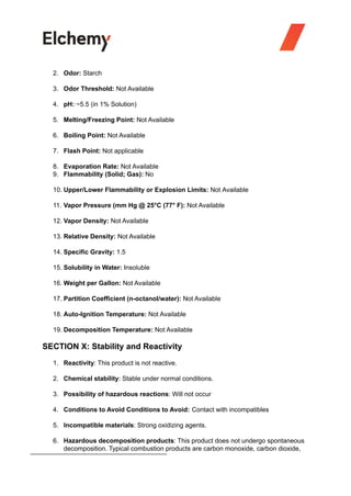 Corn Starch MSDS | Elchemy | PDF | First Aid | Injuries