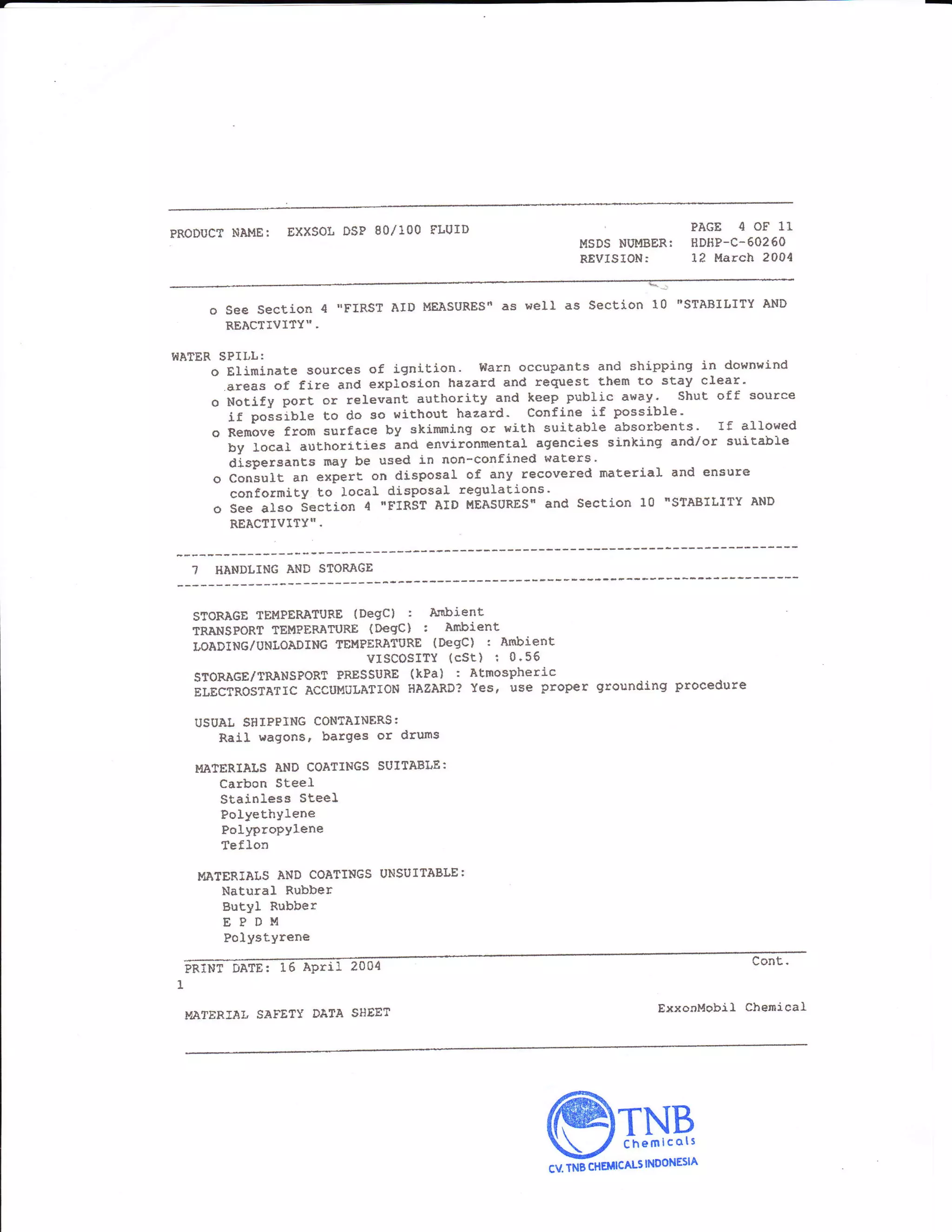 Msds dovesol | PDF