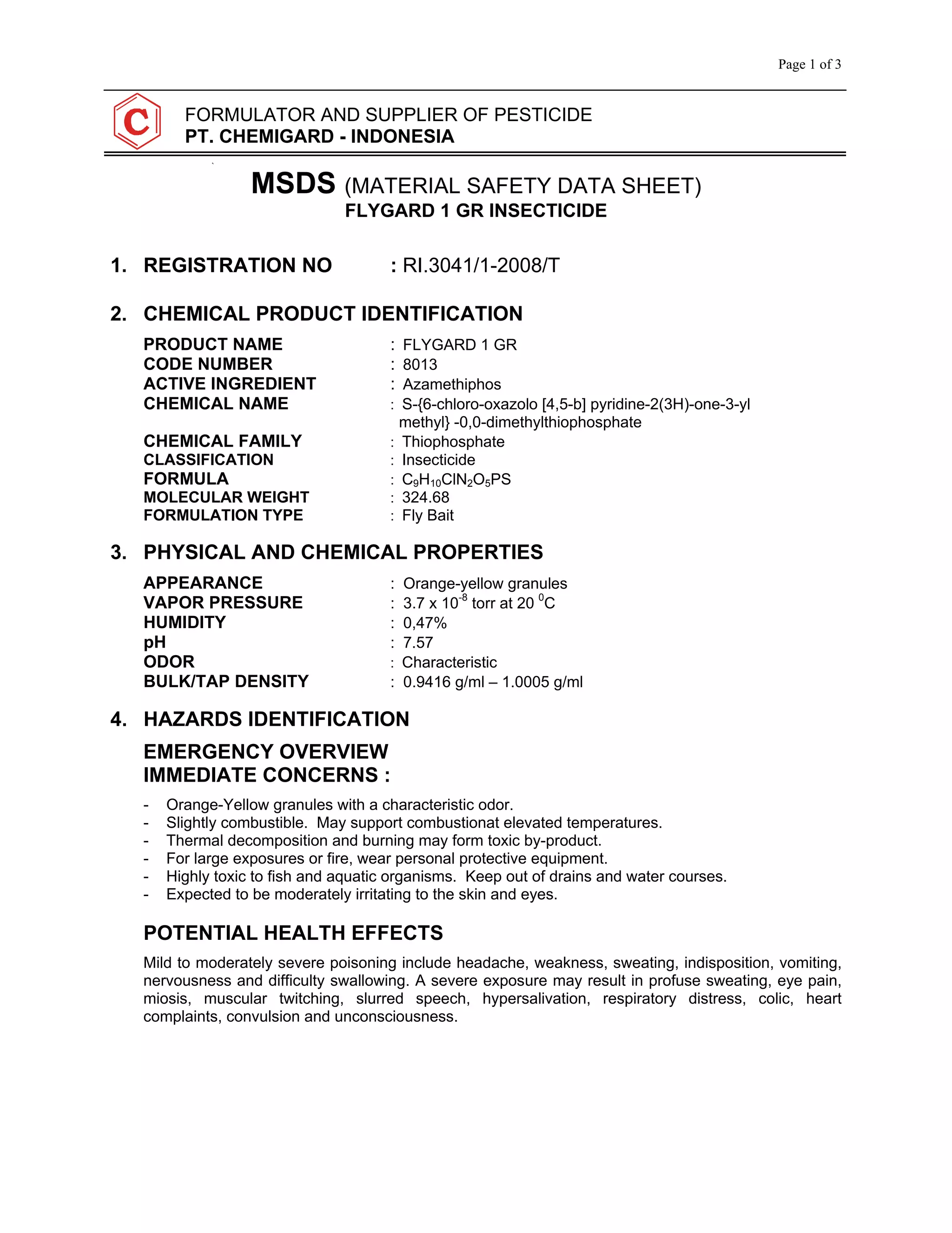 MSDS FLY GUARD | PDF