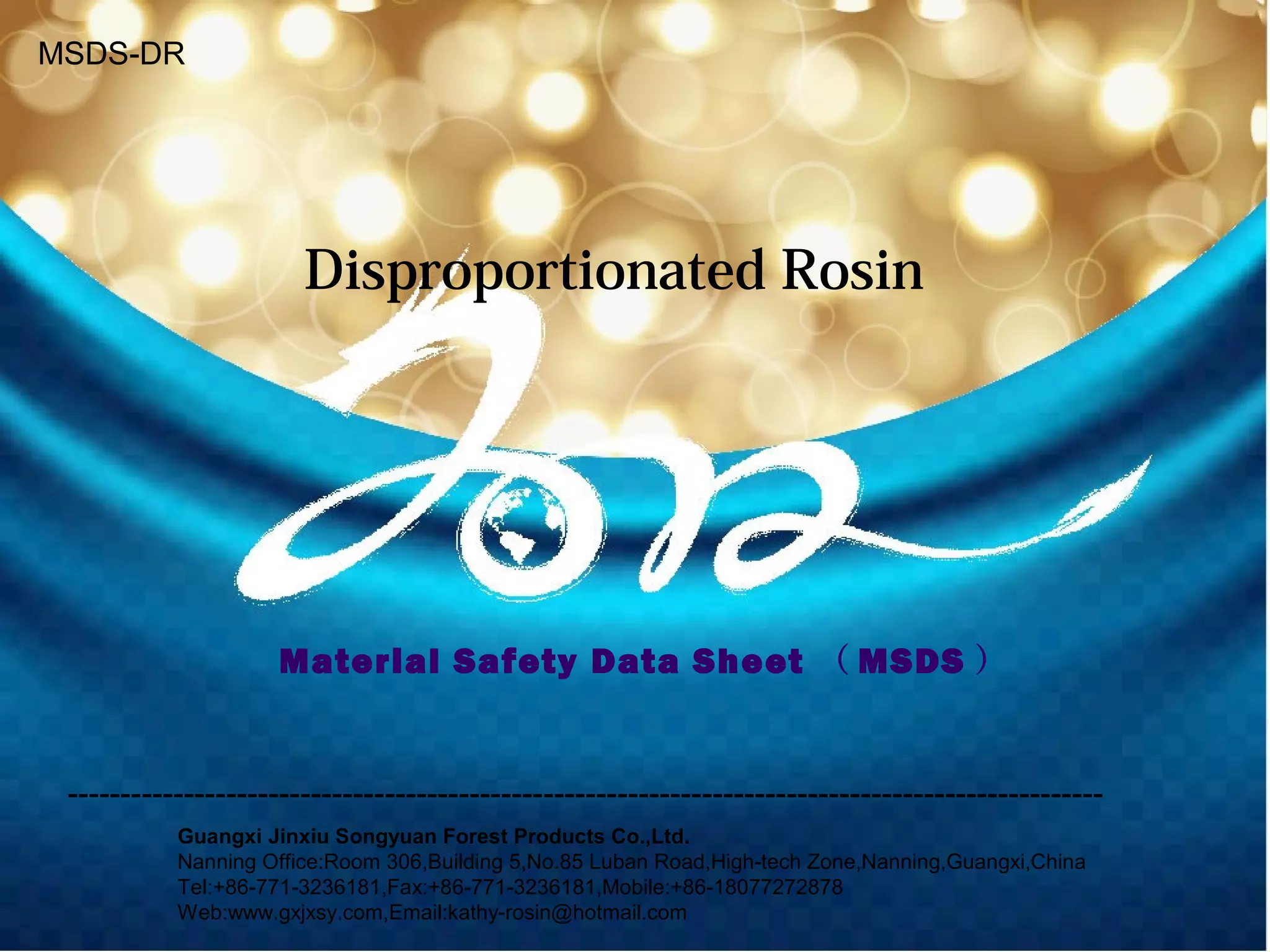 Disproportionated Rosin Material Safety Data Sheet(MSDS) | PPT