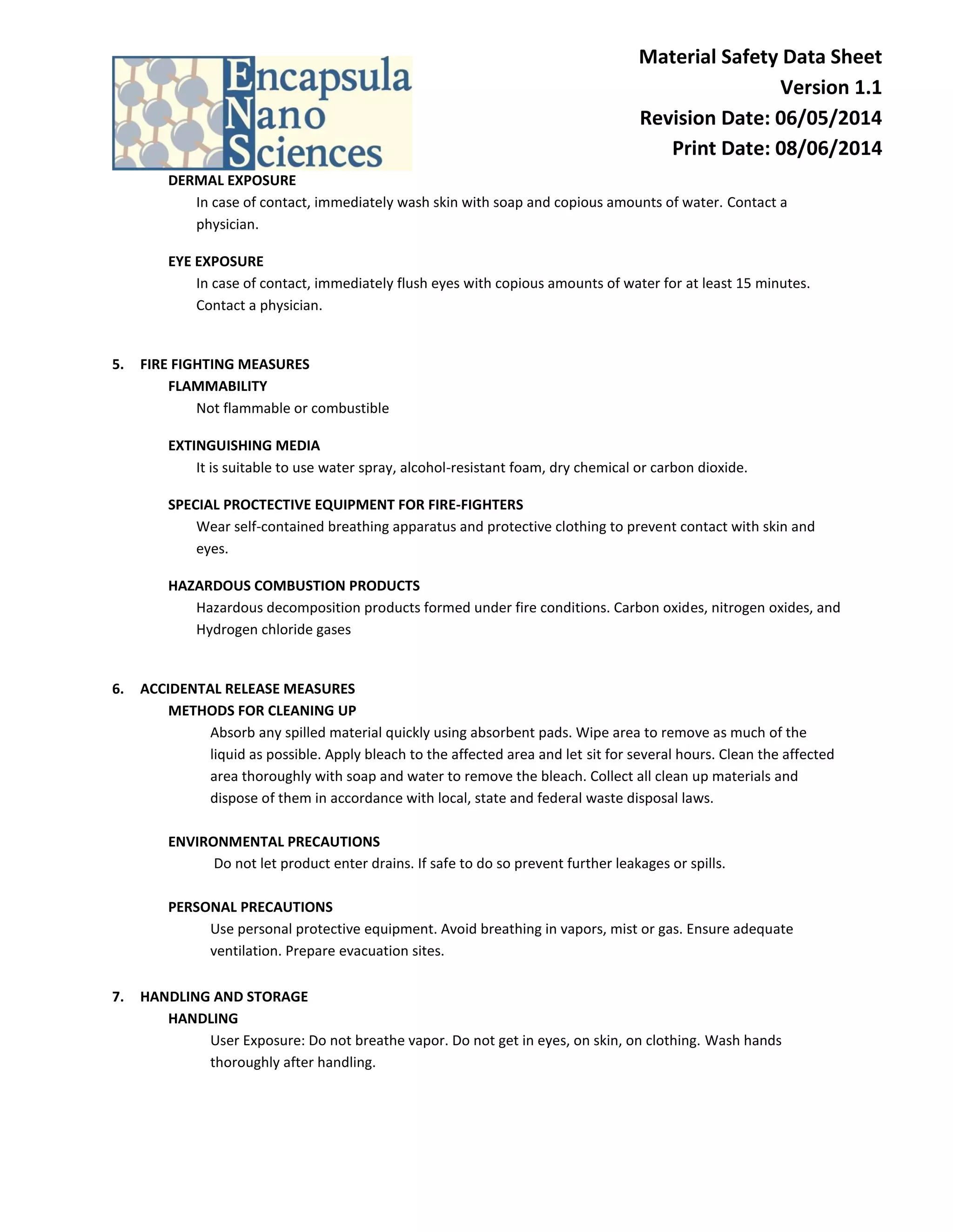 MSDS for PEGylated liposomal Doxorubicin containing DBCO lipid for ...