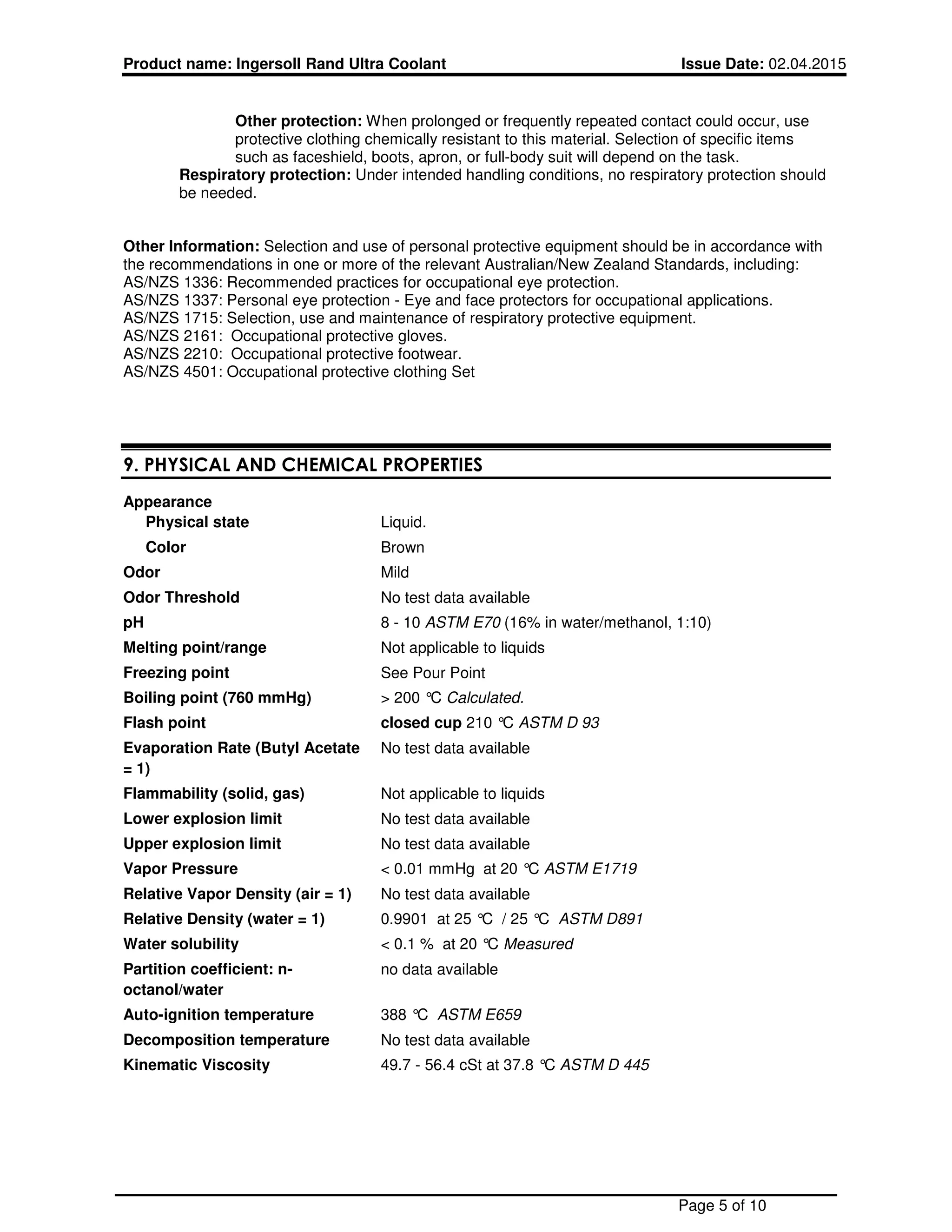 Msds ingersoll rand ultra coolant | PDF
