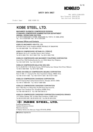 Msds kobelco oil | PDF