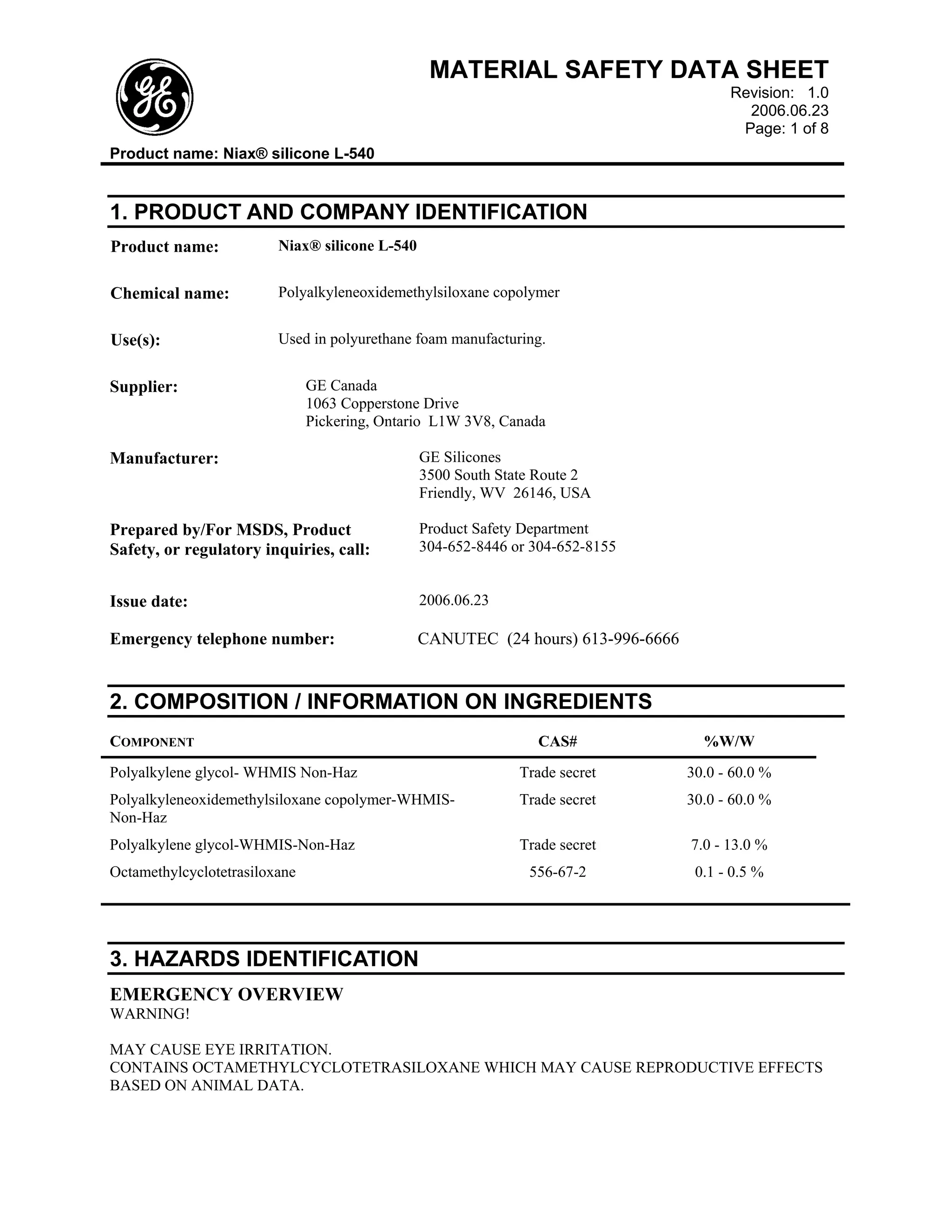 Msds l 540 | PDF