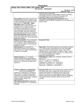 MSDS SDS labelling SOP GHS of classification labelling of chem | DOC