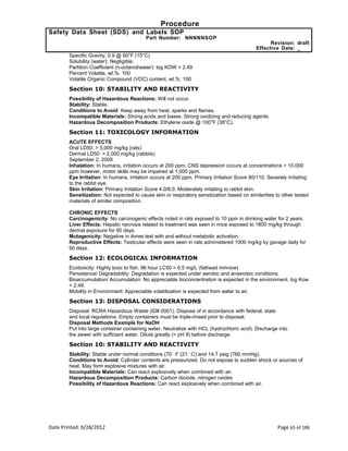 MSDS SDS labelling SOP GHS of classification labelling of chem | DOC