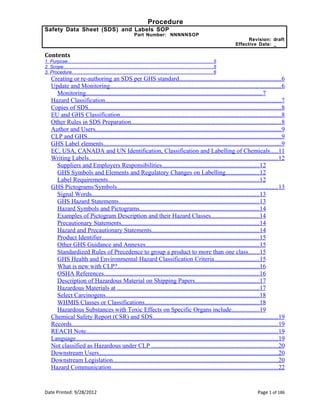 Msds Template Excel