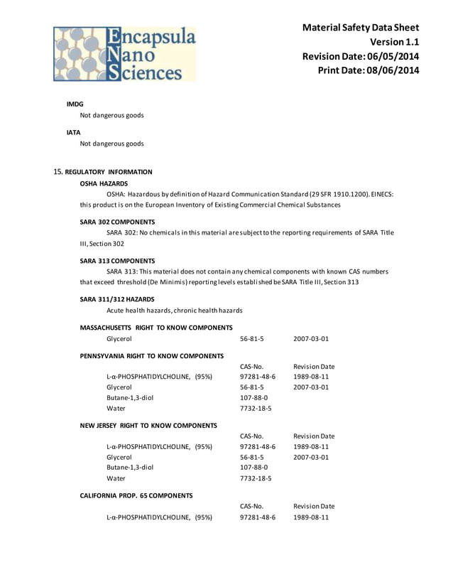 MSDS Dermasome-ACE (NE, not containing ethanol) | DOCX