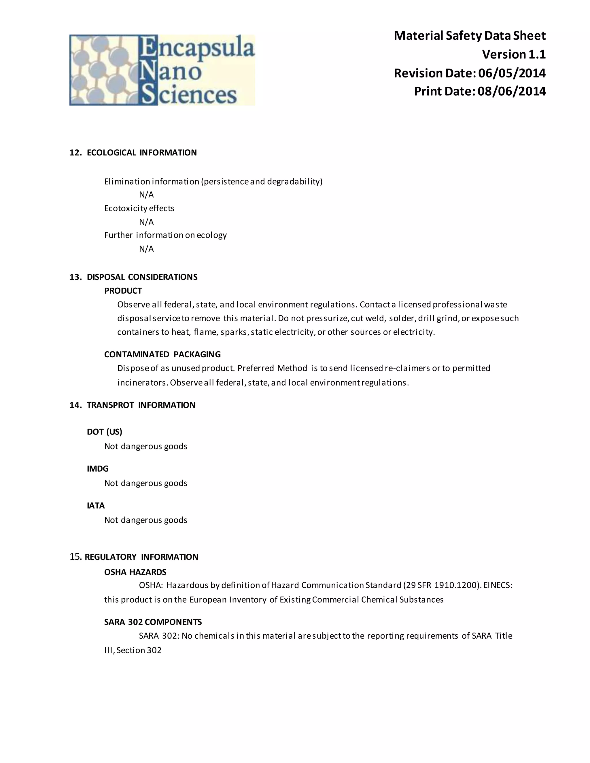 MSDS Dermasome (NE, not containing ethanol) | DOCX