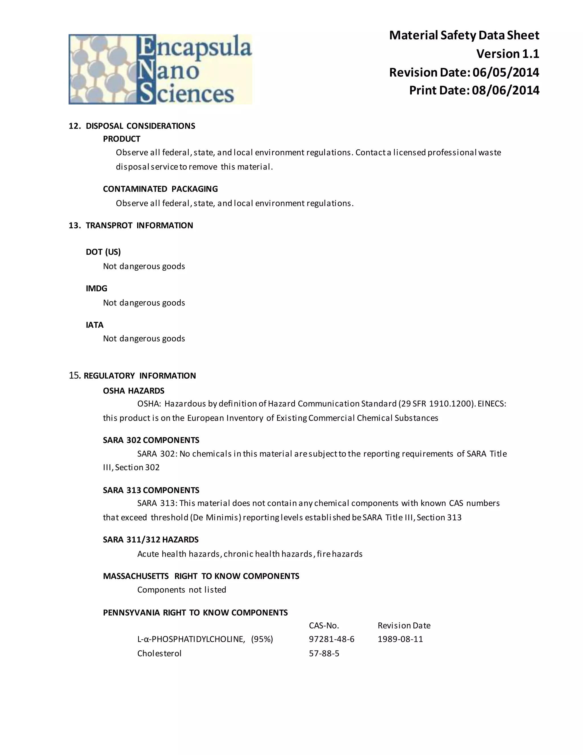 MSDS DermaMix-Chol | DOCX