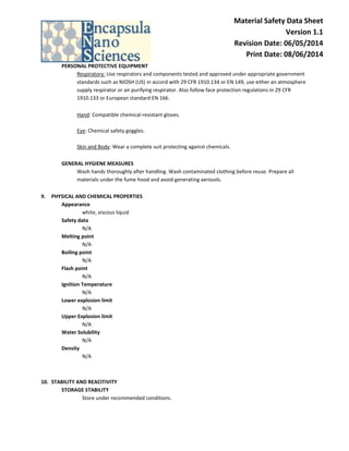 MSDS Dermasome-Res Containing Alcohol | PDF