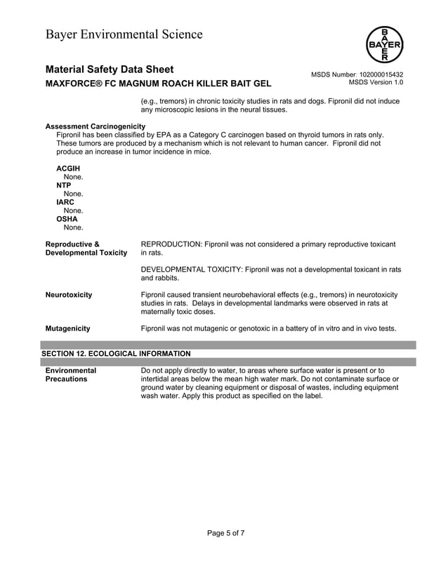 Msds maxforce | PDF