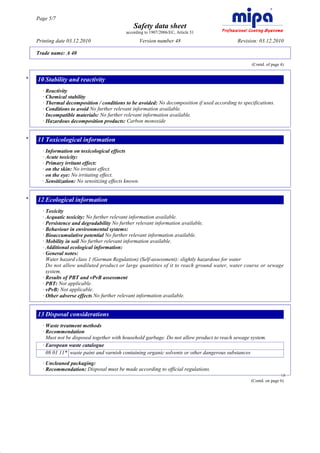 Msds Mipa A40 gb | PDF