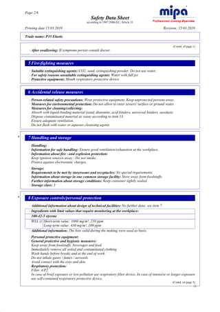 Msds Mipa P35 elastic gb | PDF