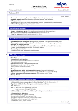 MSDS Mipa P70 gb | PDF