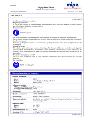 MSDS Mipa P70 gb | PDF