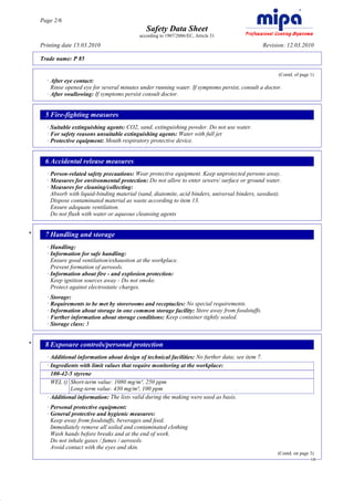 Msds mipa p85 gb | PDF | Chemistry | Science