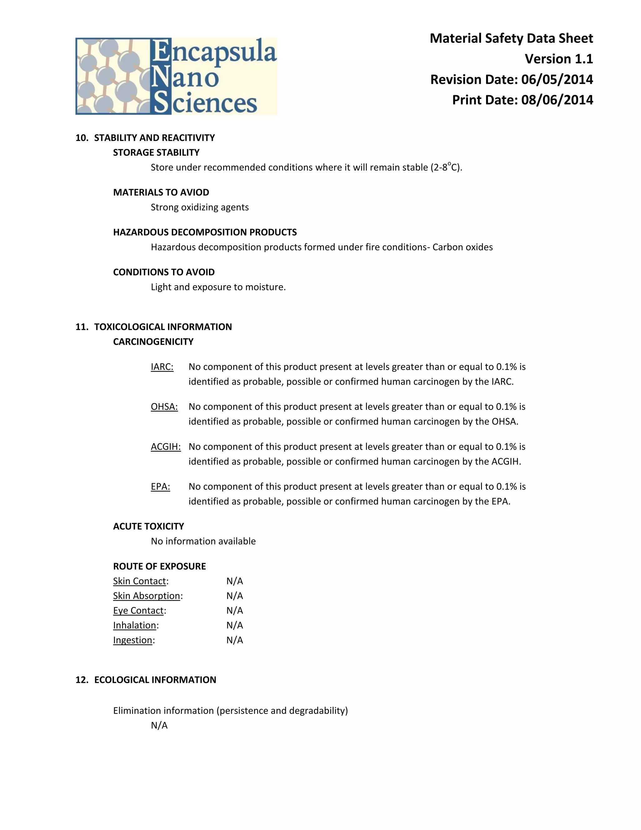 MSDS for Non-PEGylated liposomes containing Biotinyl Cap lipid for ...
