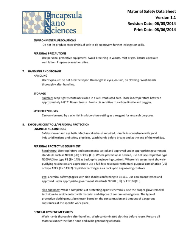 MSDS for Non-PEGylated liposomes containing Biotinyl lipid for ...