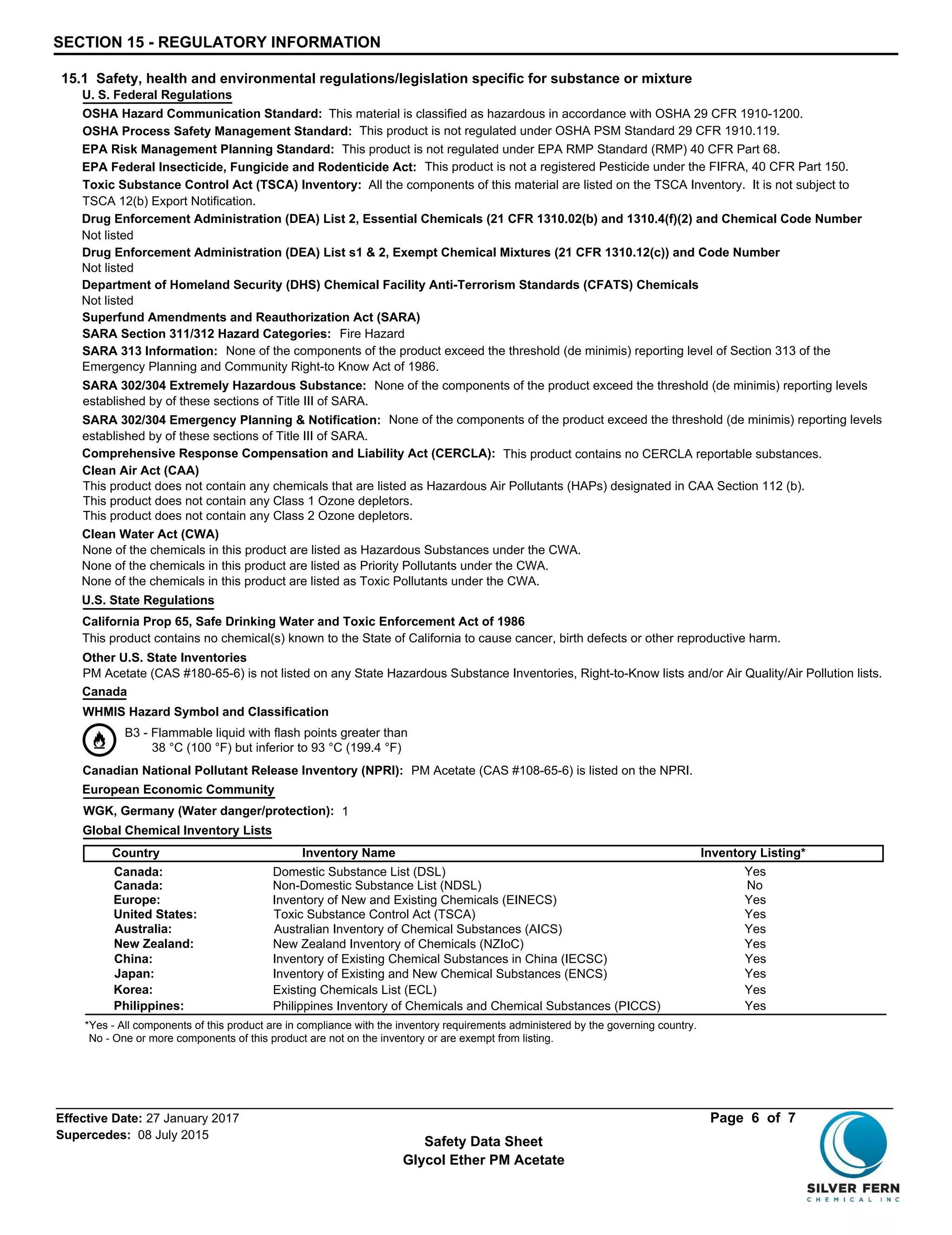 MSDS of Glycol Ether From Silver Fern Chemical | PDF