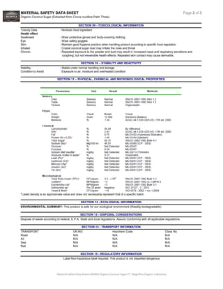 MSDS organic coconut sugar | PDF
