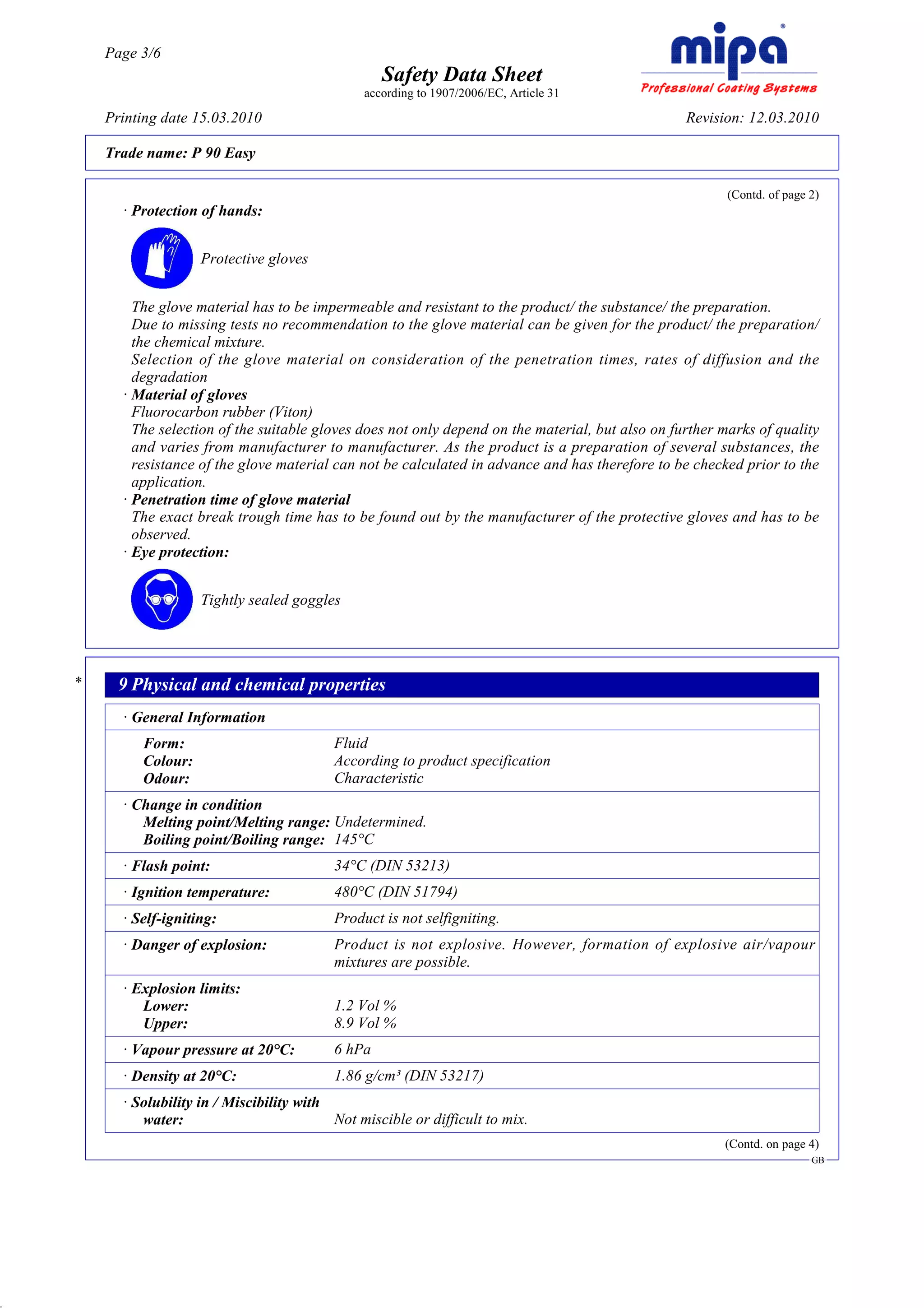Msds Mipa pP90 easy_gb | PDF