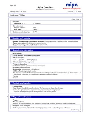 Msds Mipa pP90 easy_gb | PDF