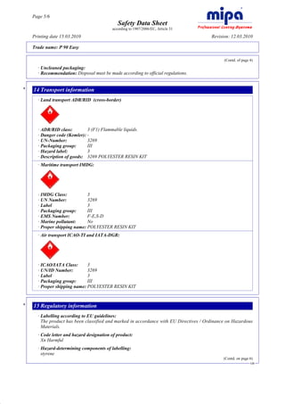 Msds Mipa pP90 easy_gb | PDF