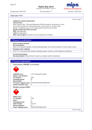 Msds p 911 gb | PDF