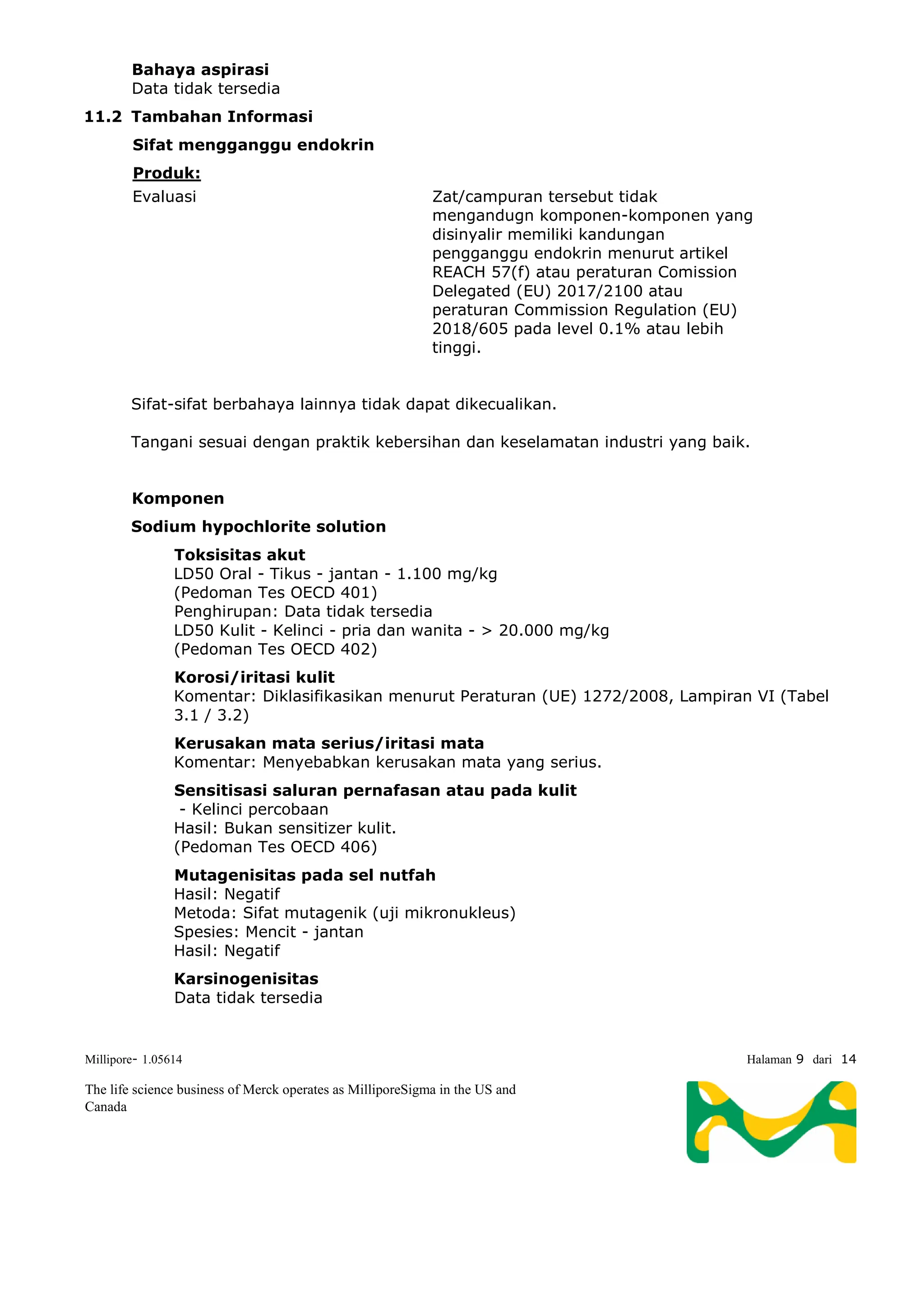 MSDS Sodium Hypochlorite (Bayclin).PDF