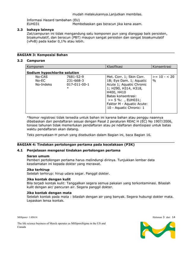 MSDS Sodium Hypochlorite (Bayclin).PDF
