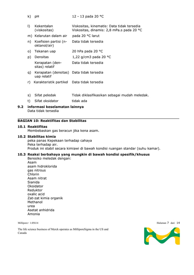 MSDS Sodium Hypochlorite (Bayclin).PDF