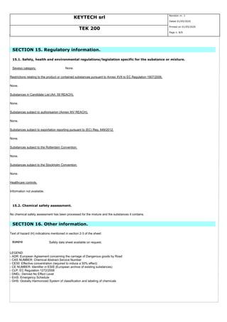 Msds tek 200-uk | PDF