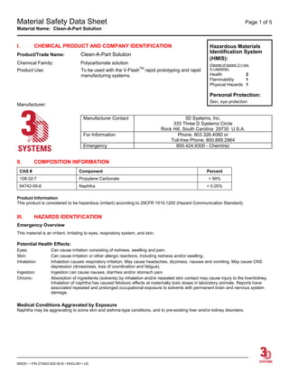 MSDS for the Clean-A-Part Solution | PDF