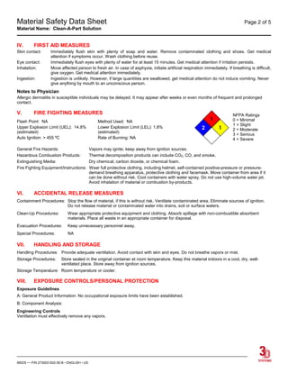 MSDS for the Clean-A-Part Solution | PDF