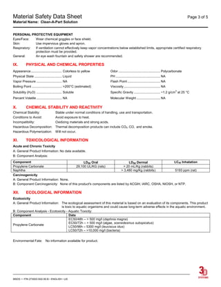 MSDS for the Clean-A-Part Solution | PDF