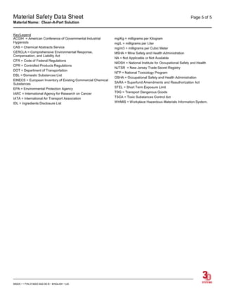 MSDS for the Clean-A-Part Solution | PDF