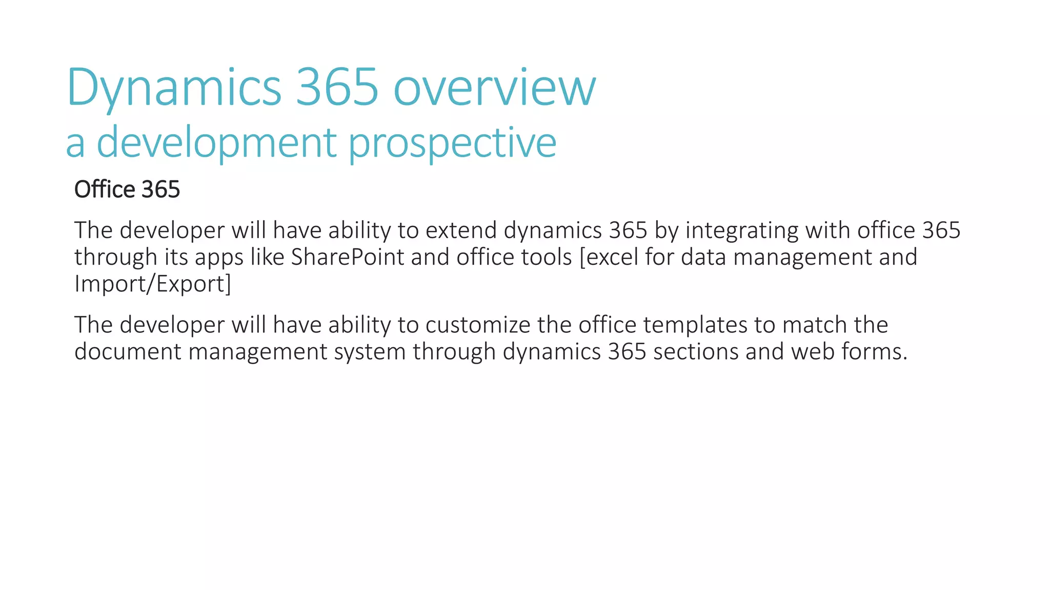 Ms dynamics 365 First Overview | PPTX | Web Development | Internet