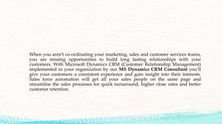 Ms dynamics crm consultant | PPTX