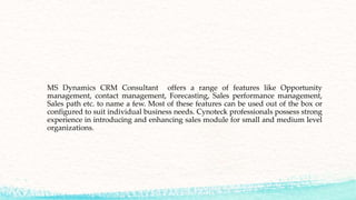 Ms dynamics crm consultant | PPTX