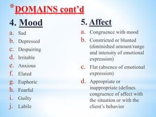 Mental Status Examination | PPTX