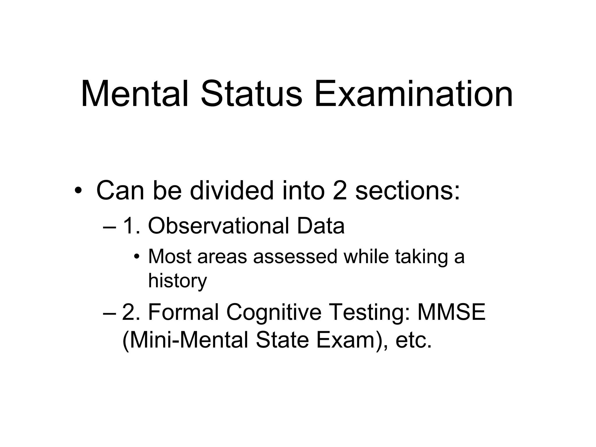 MENTAL STATUS EXAMINATION | PPT