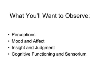 MENTAL STATUS EXAMINATION | PPT