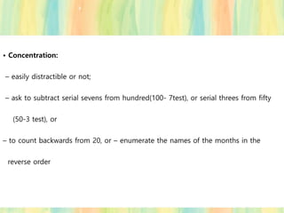 MENTAL STATUS EXAMINATION. | PPTX | Mental Health | Diseases and Conditions