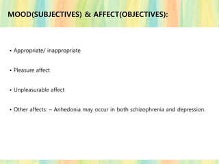 MENTAL STATUS EXAMINATION. | PPTX