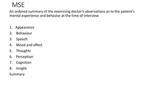 Mental state examination | PPTX